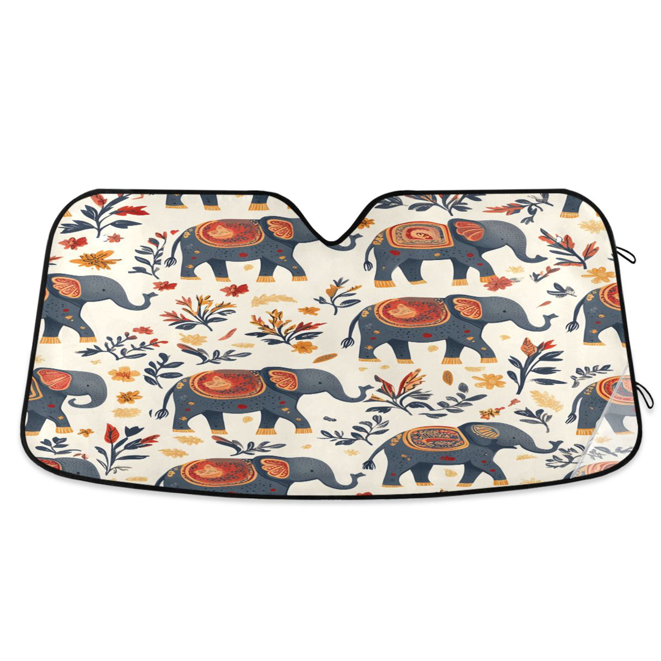 ALAZA Ethnic Cute Elephant Windshield Sun Shade Car Foldable Sun Visor ...