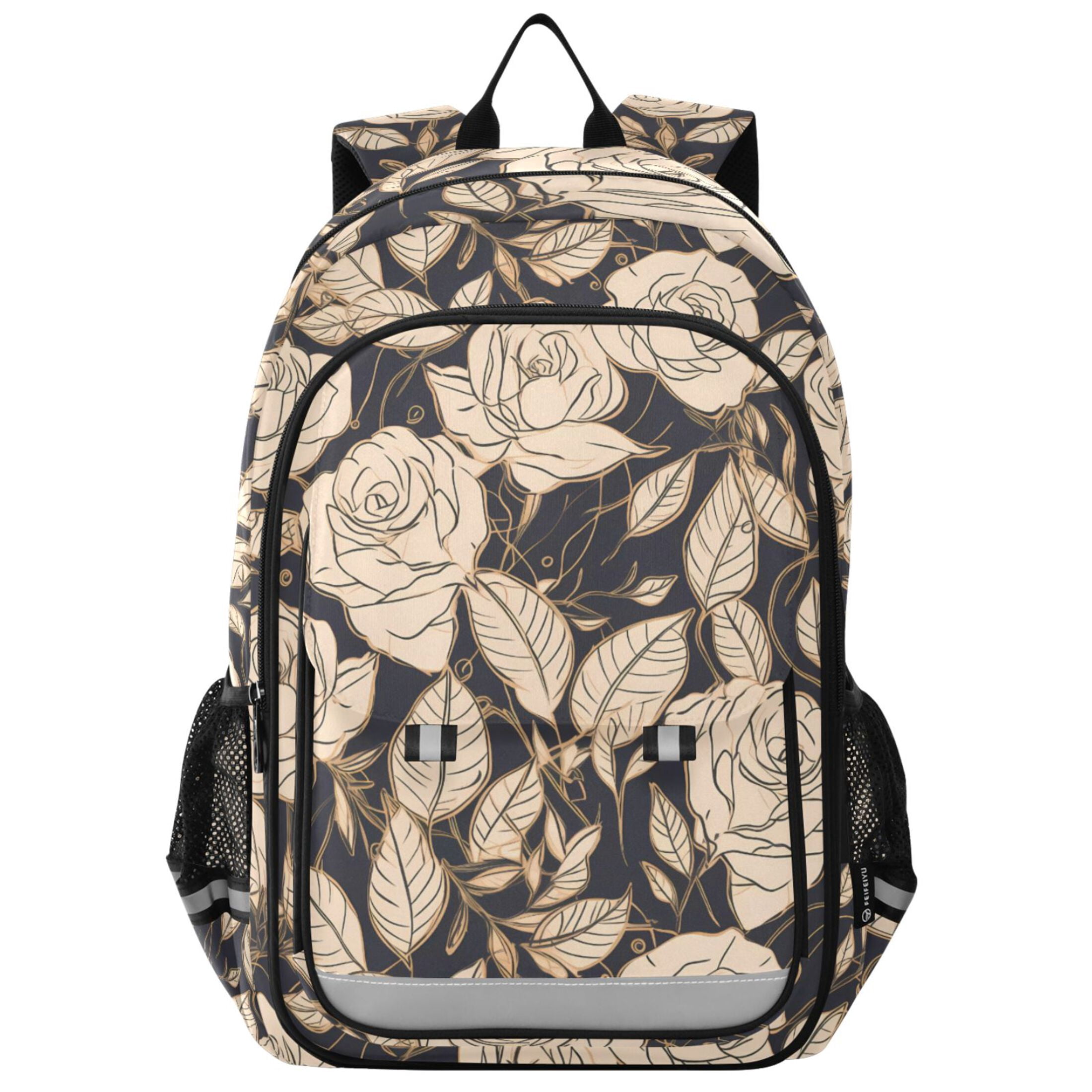 ALAZA Ethnic Retro Rose Flower Laptop Backpack Purse Travel Bag Casual ...