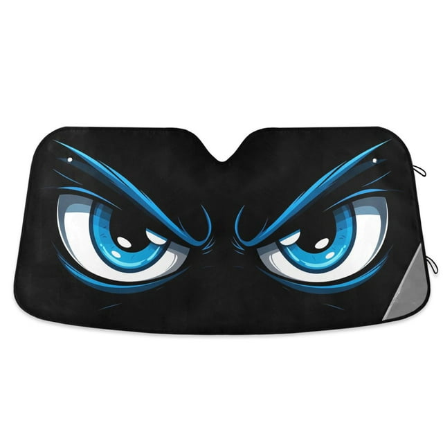 ALAZA Evil Blue Eyes Windshield Sun Shade Car Foldable Visor Block UV ...
