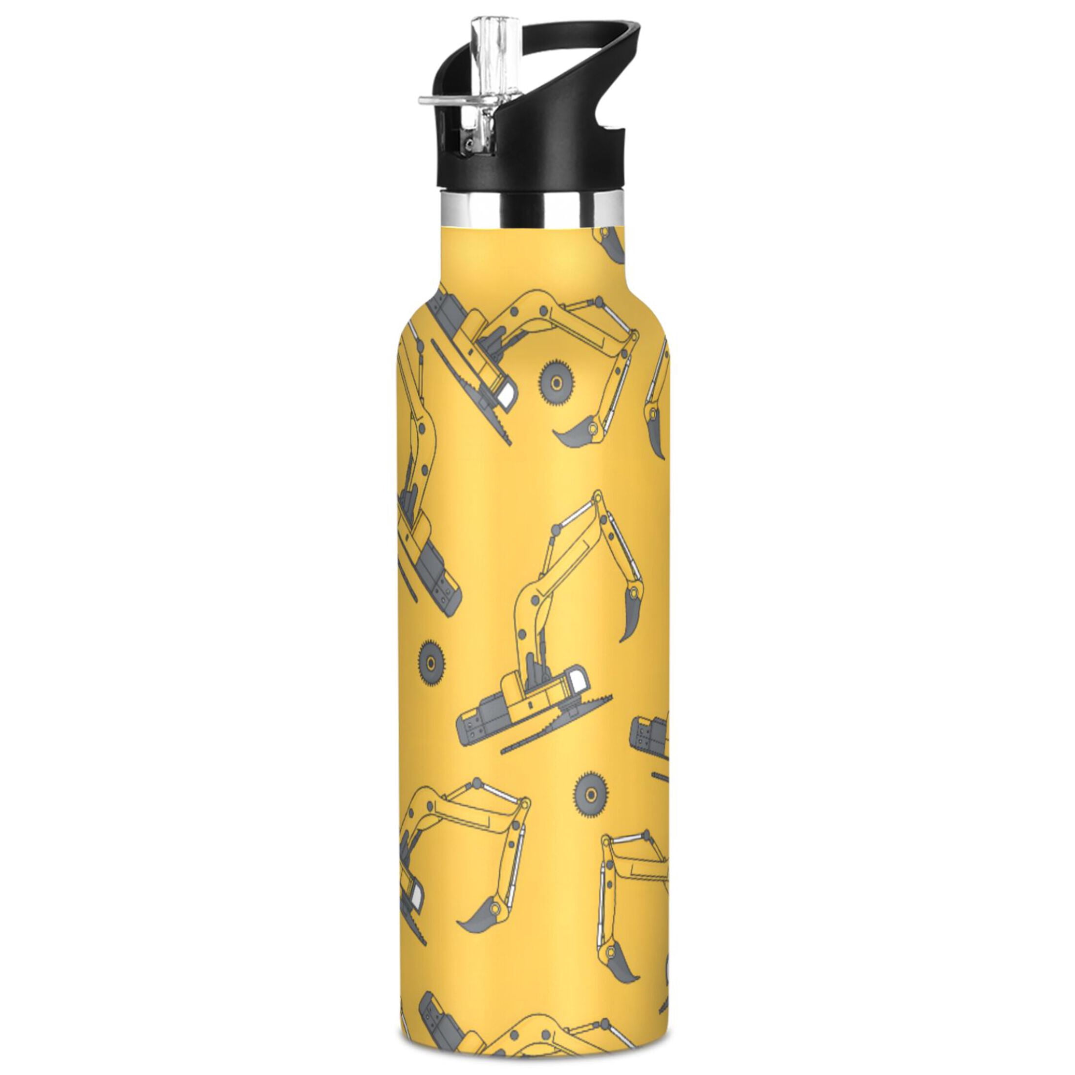 ALAZA Excavator Cartoon Truck Pattern Stainless Steel Water Bottle ...