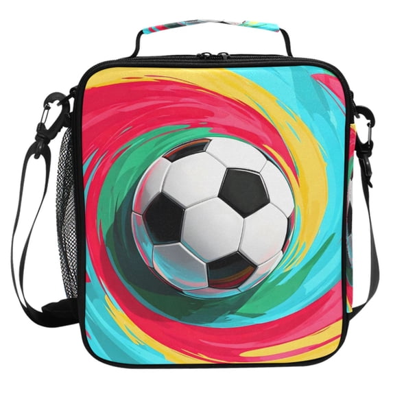 ALAZA Fantasy Soccer Balls Lunch Box Insulated Cooler Lunch Bag with ...