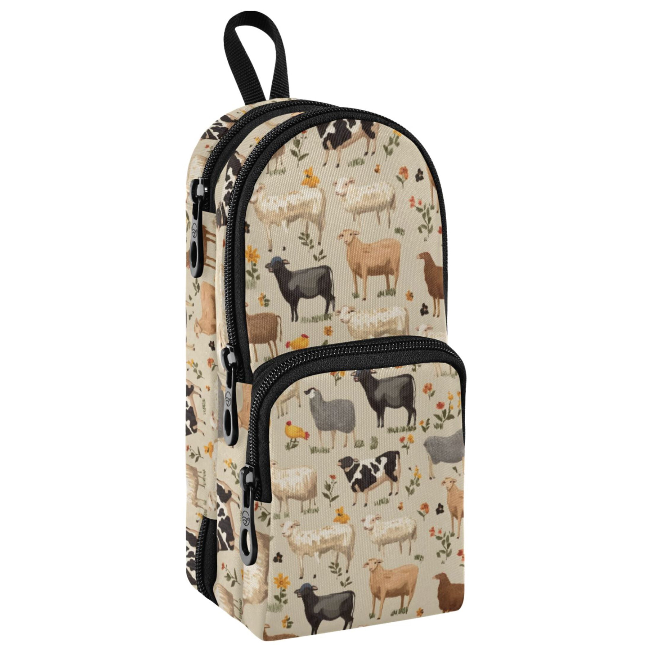 ALAZA Farm Animals Sheeps Pencil Case Pen Pouch Stationery Organizer ...