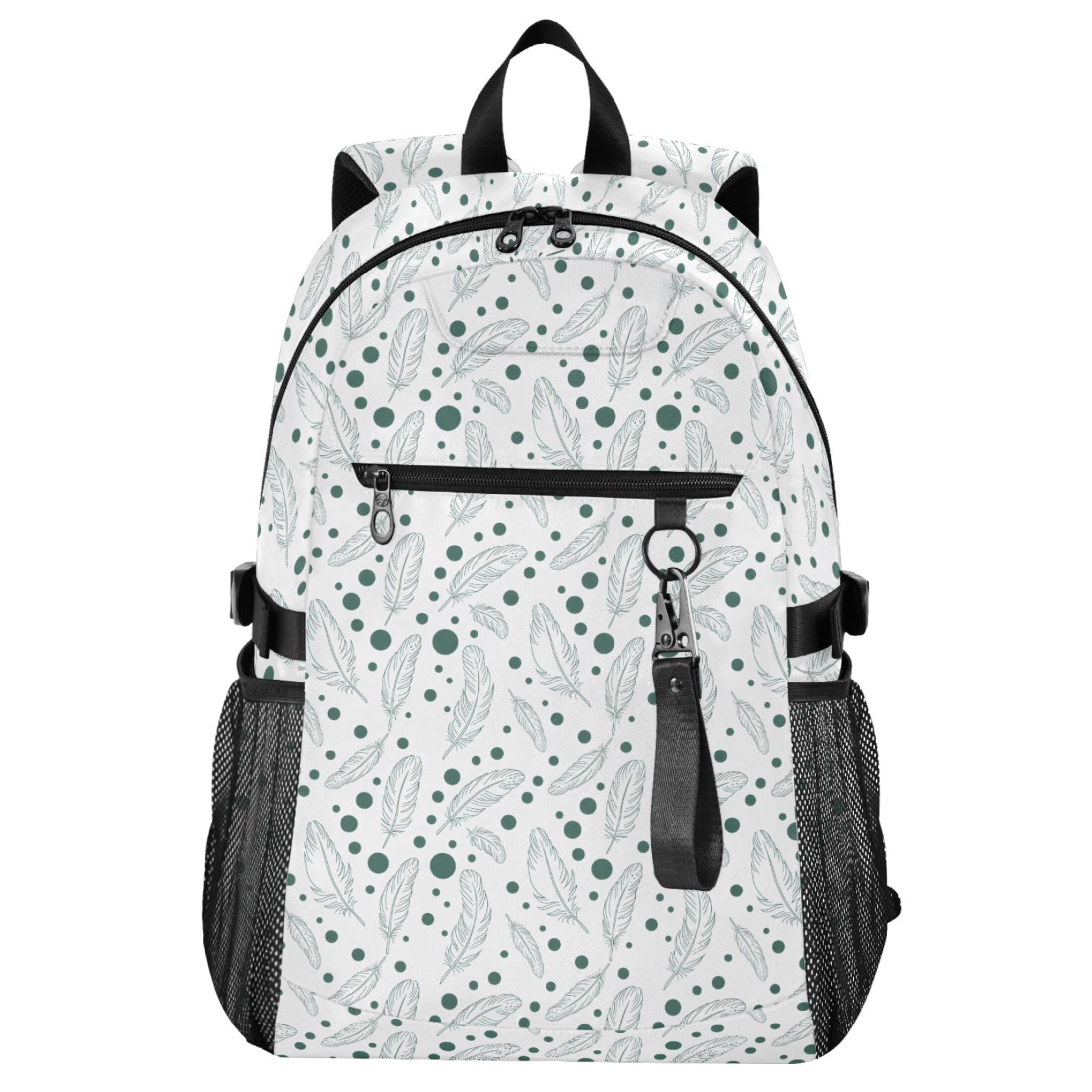 ALAZA Feather Polka Pattern School Backpack Travel Laptop Bag College ...