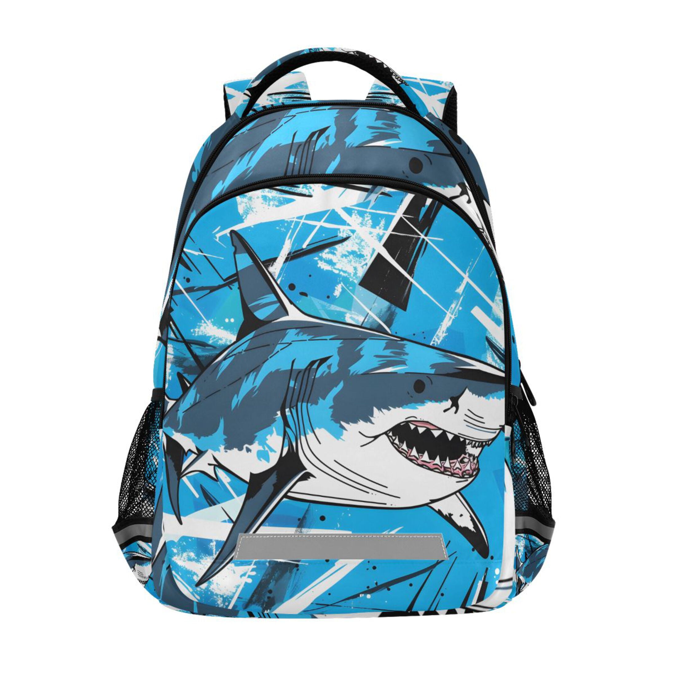ALAZA Fierce Shark Backpack Elementary School Bag Bookbag Travel ...