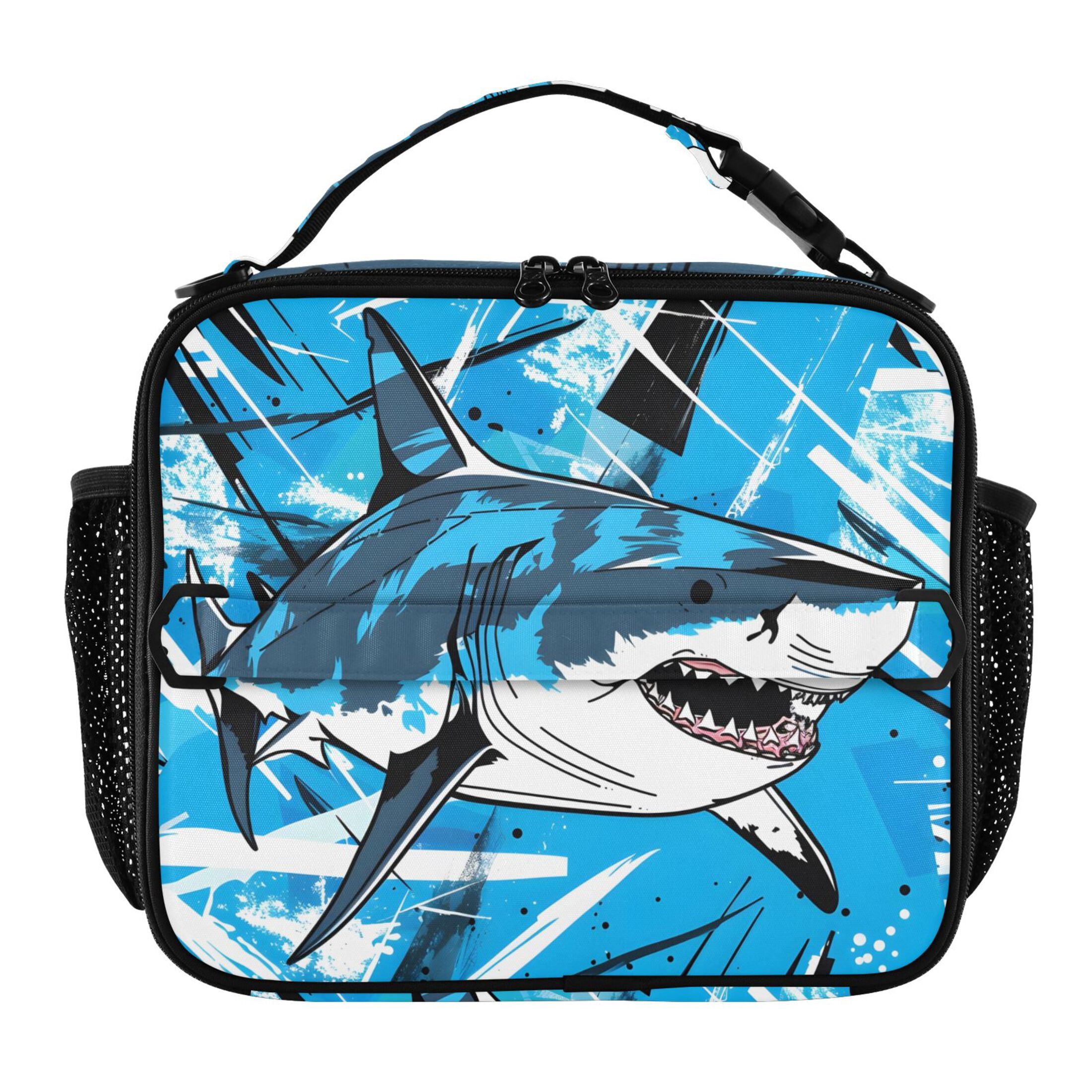 ALAZA Fierce Shark Lunch Box Insulated Lunch Bag Cooler Tote with ...