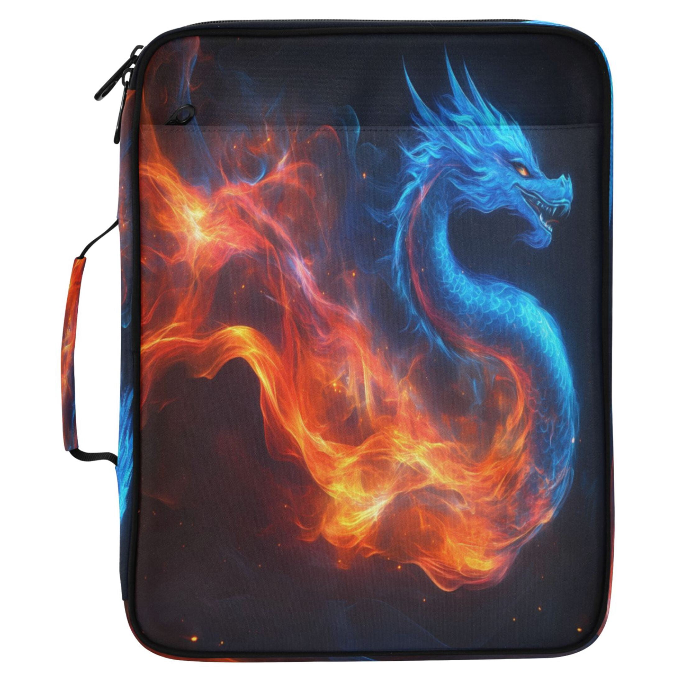 ALAZA Fire Dragon Pattern Expanding Accordion File Folder 3 Ring Zipper ...
