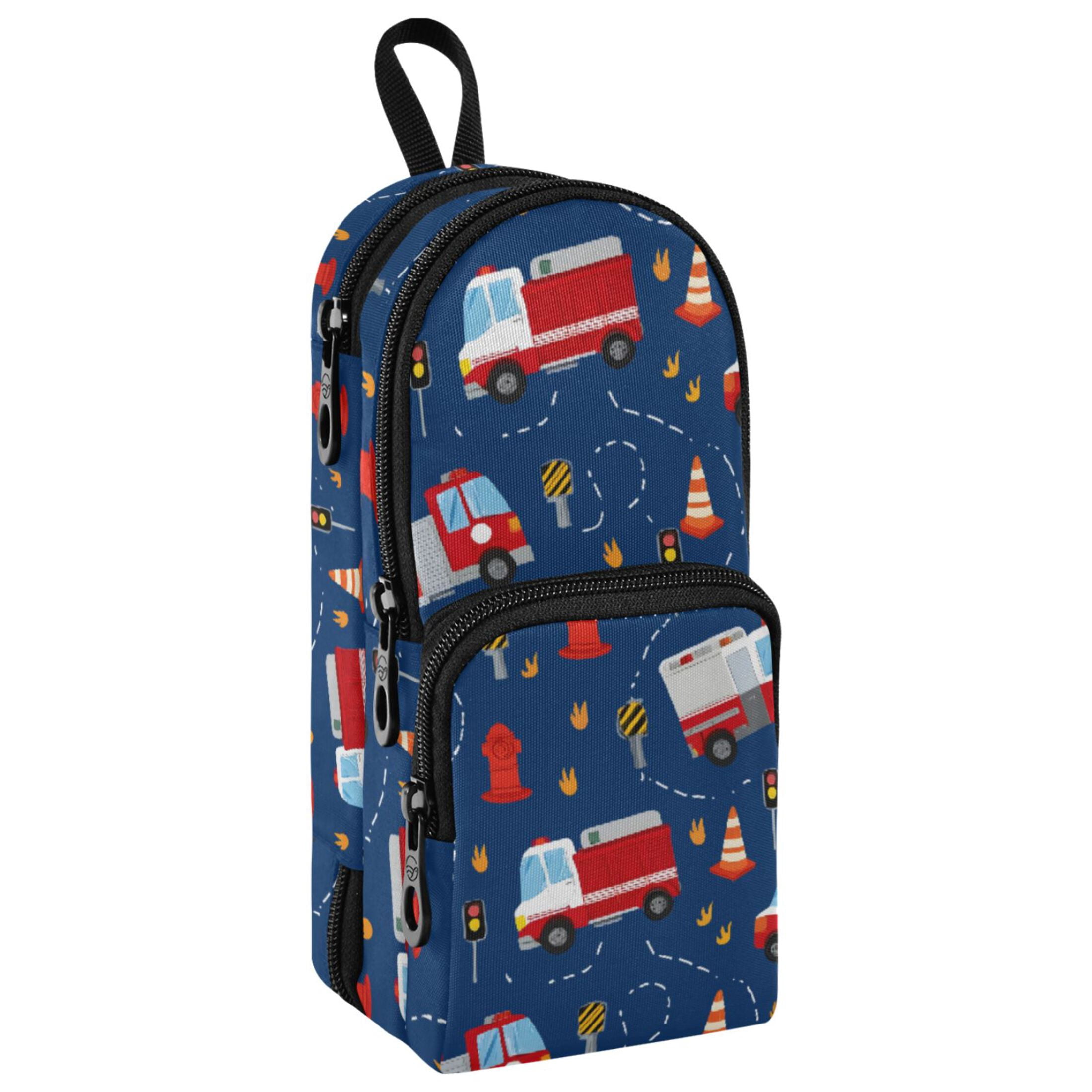 ALAZA Fire Trucks Cartoon Pencil Case Pen Pouch Stationery Organizer ...