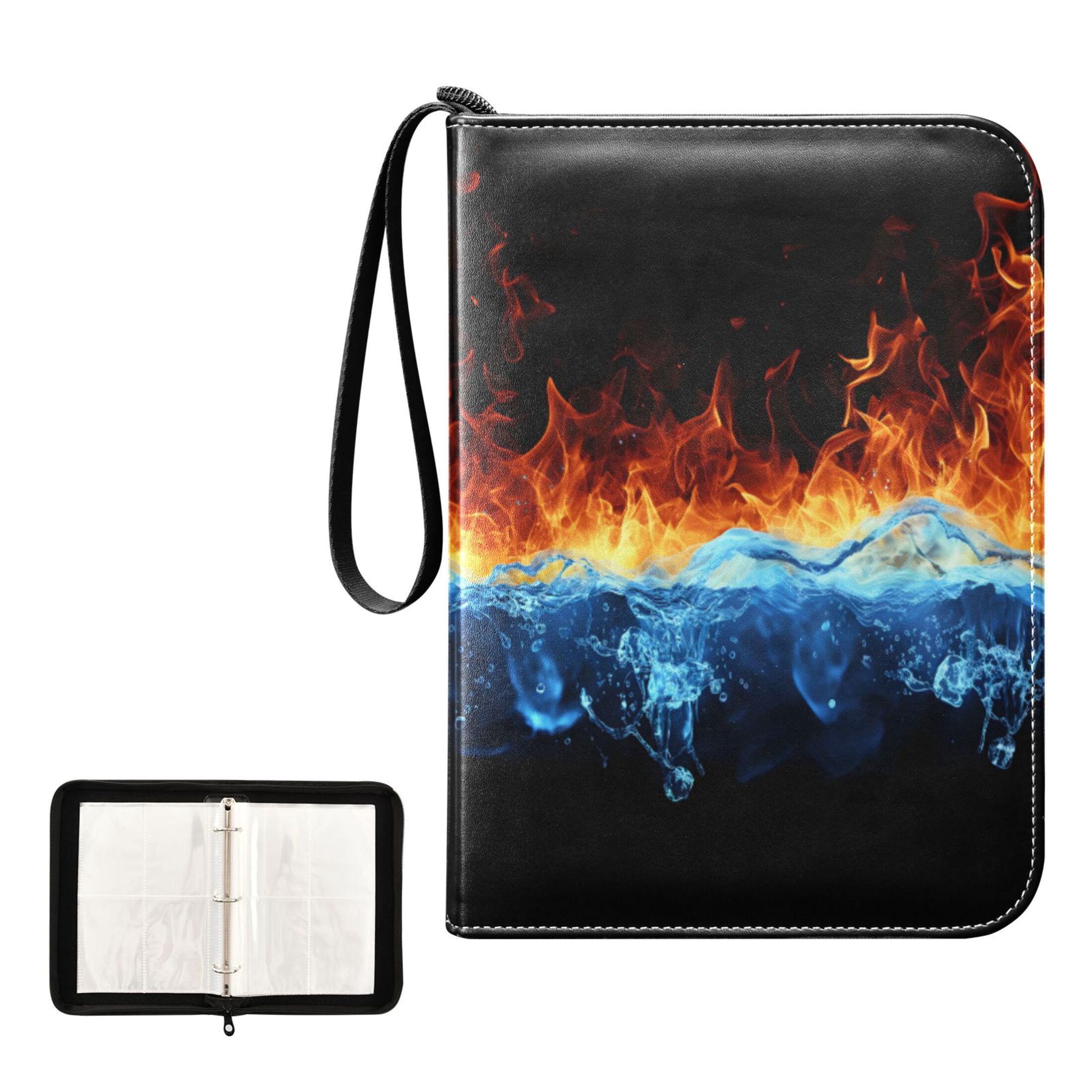 ALAZA Fire and Water Trading Card Binder 4 Pocket Cards Collection ...