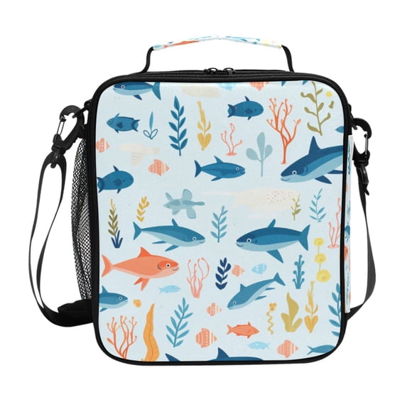 ALAZA Fish and Seaweed Lunch Box Insulated Lunch Bag Reusable Thermal ...