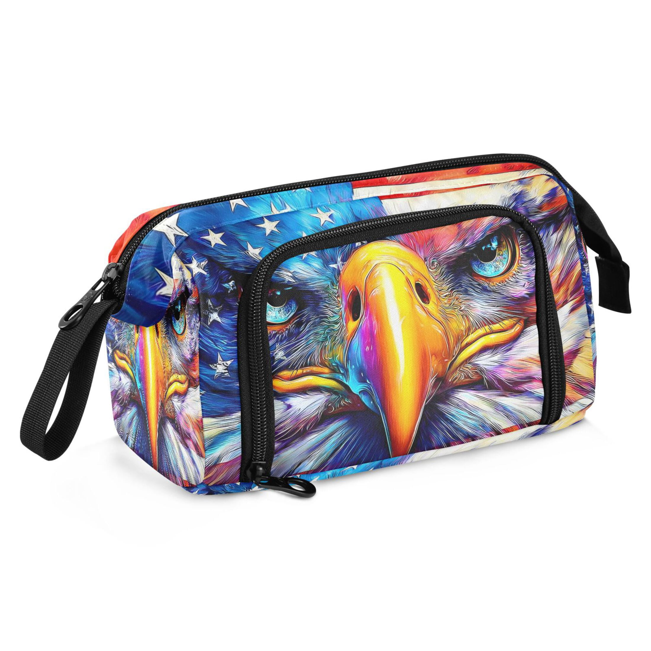 ALAZA Flag Eagle Pencil Pouch Big Capacity Pencil Case Zipper Organizer ...