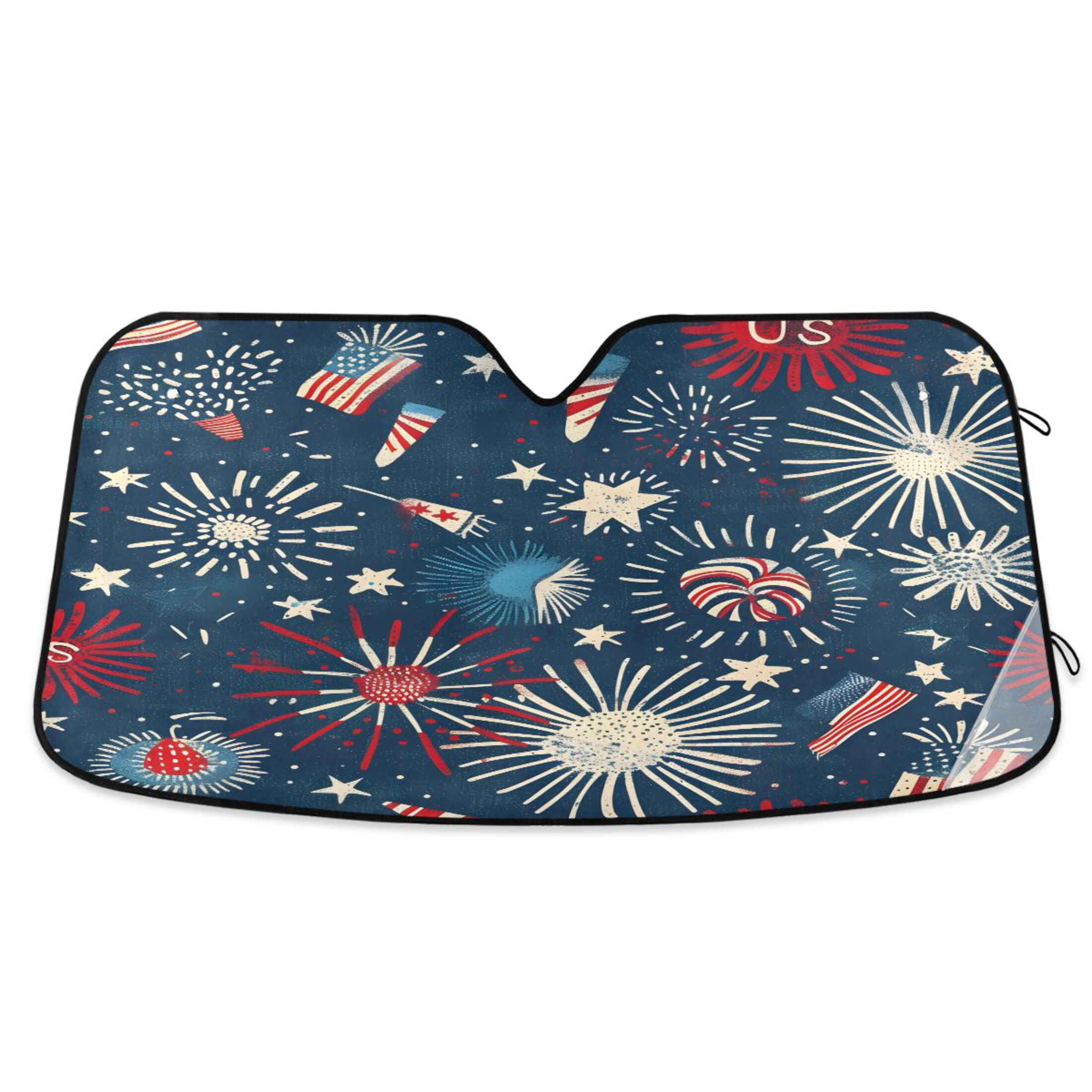 ALAZA Flags Stars Windshield Sun Shade Car Foldable Sun Visor Block UV ...