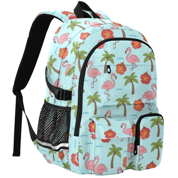 ALAZA Flamingo Coconut Tree Print Student Backpack School Bookbag Large ...