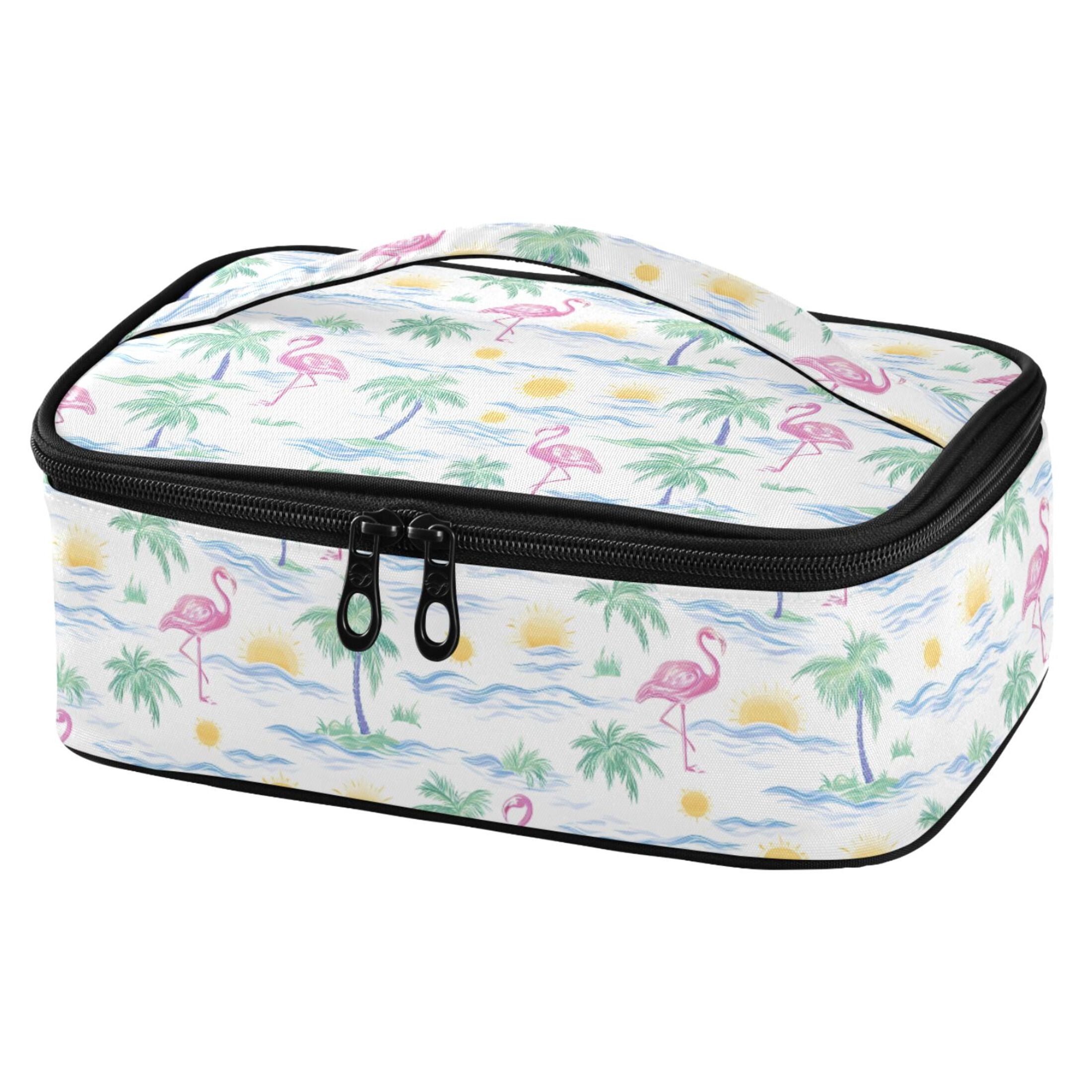 ALAZA Flamingo Palm Tree Sun Lunch Box Insulated Cooler Tote Bag ...