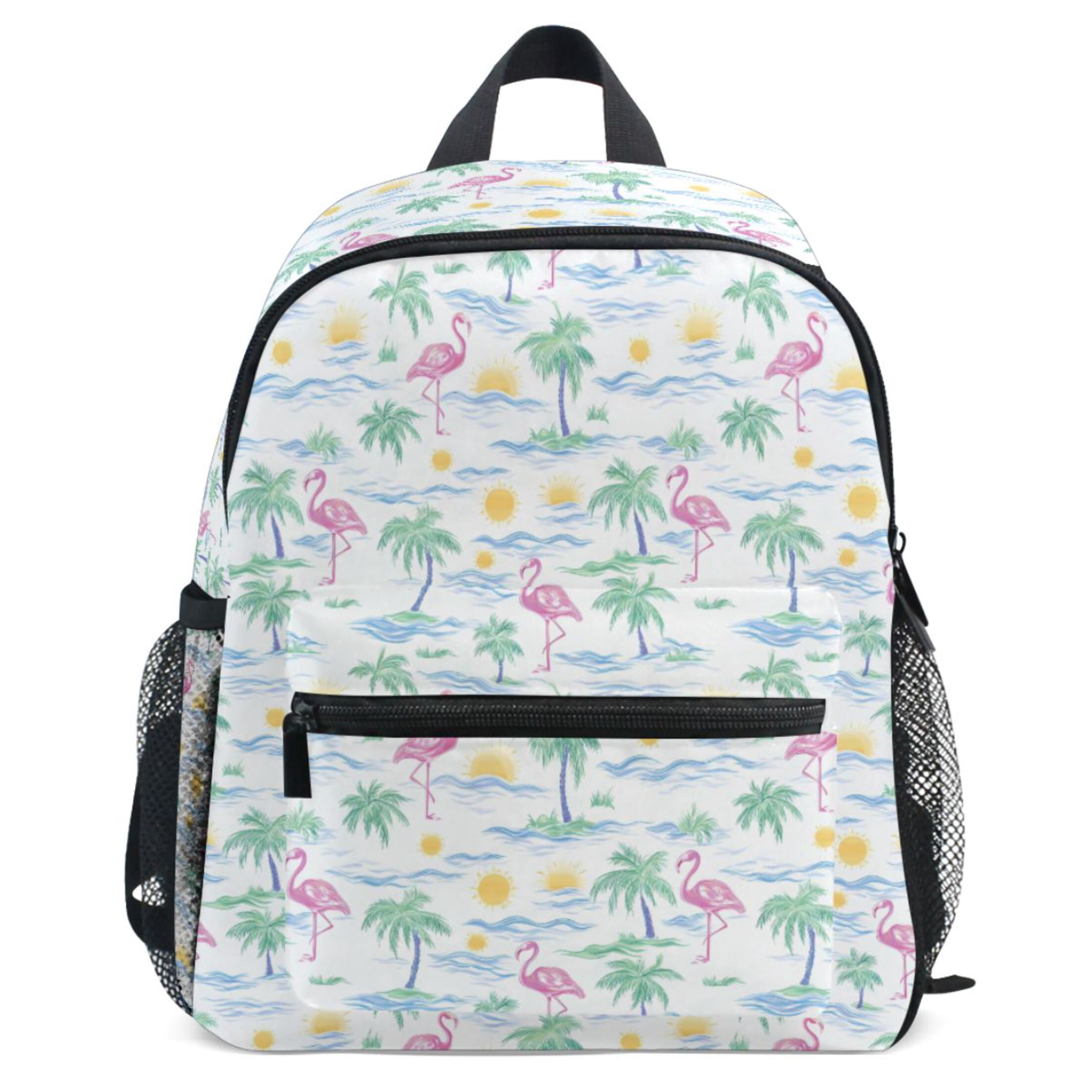 ALAZA Flamingo Palm Tree Sun Pattern School Backpack Student Bookbag ...