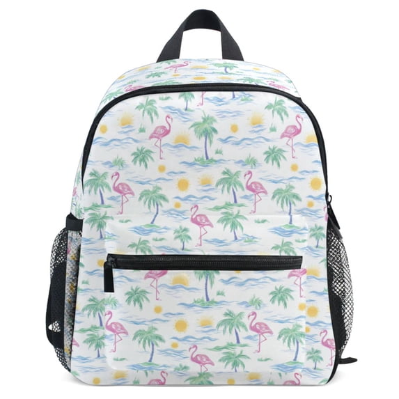 ALAZA Flamingo Palm Tree Sun Pattern School Backpack Student Bookbag ...