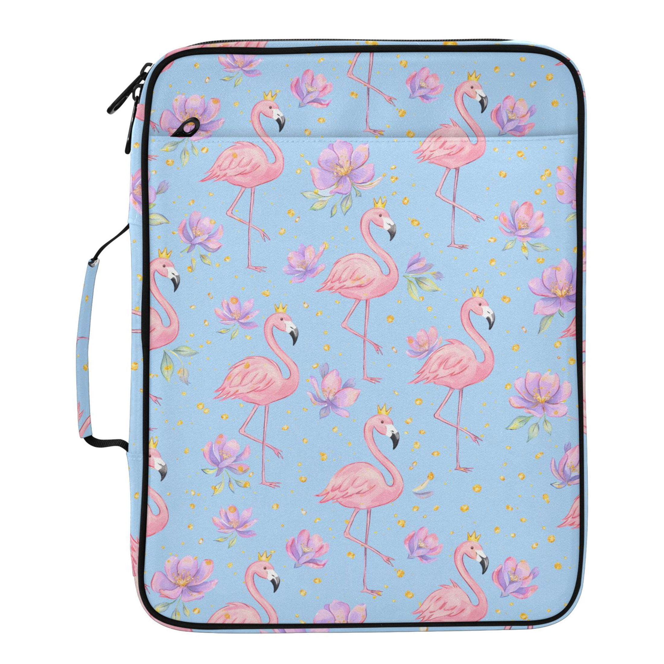 ALAZA Flamingo Purple Flowers Pattern Expanding Accordion File Folder 3 ...