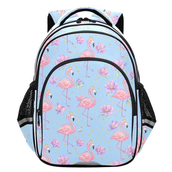ALAZA Flamingo Purple Flowers School Backpack Elementary Bag Student ...