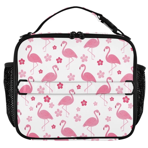 ALAZA Flamingo and Floral Insulated Lunch Box Lunch Bag Cooler Tote ...