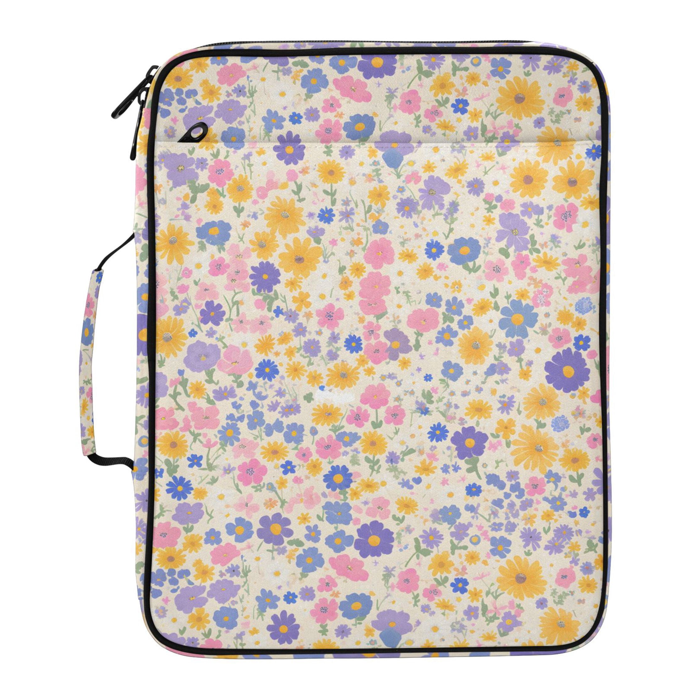 ALAZA Floral-8 Pattern Expanding Accordion File Folder 3 Ring Zipper ...