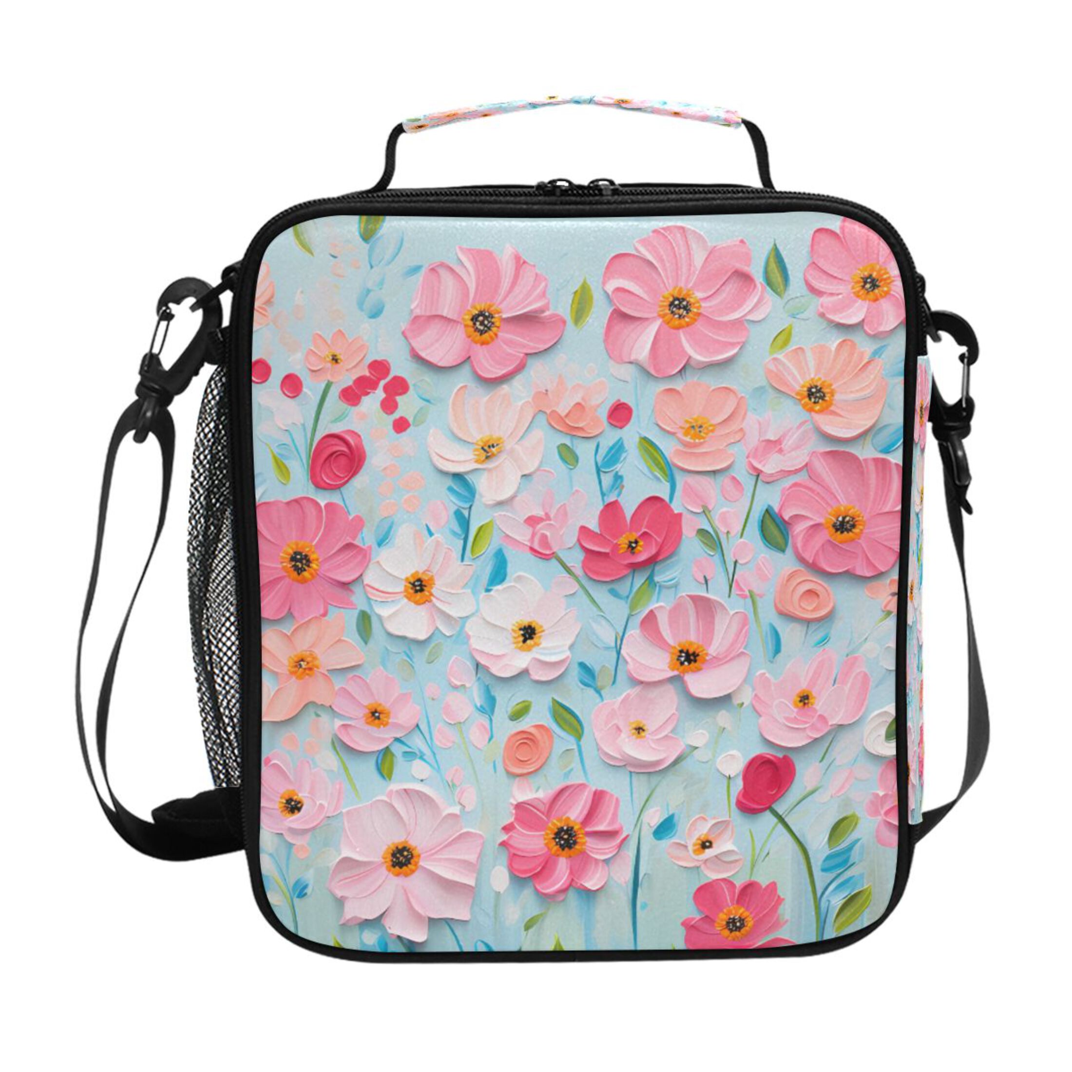 ALAZA Floral Oil Paint Lunch Box Insulated Lunch Bag Reusable Thermal ...