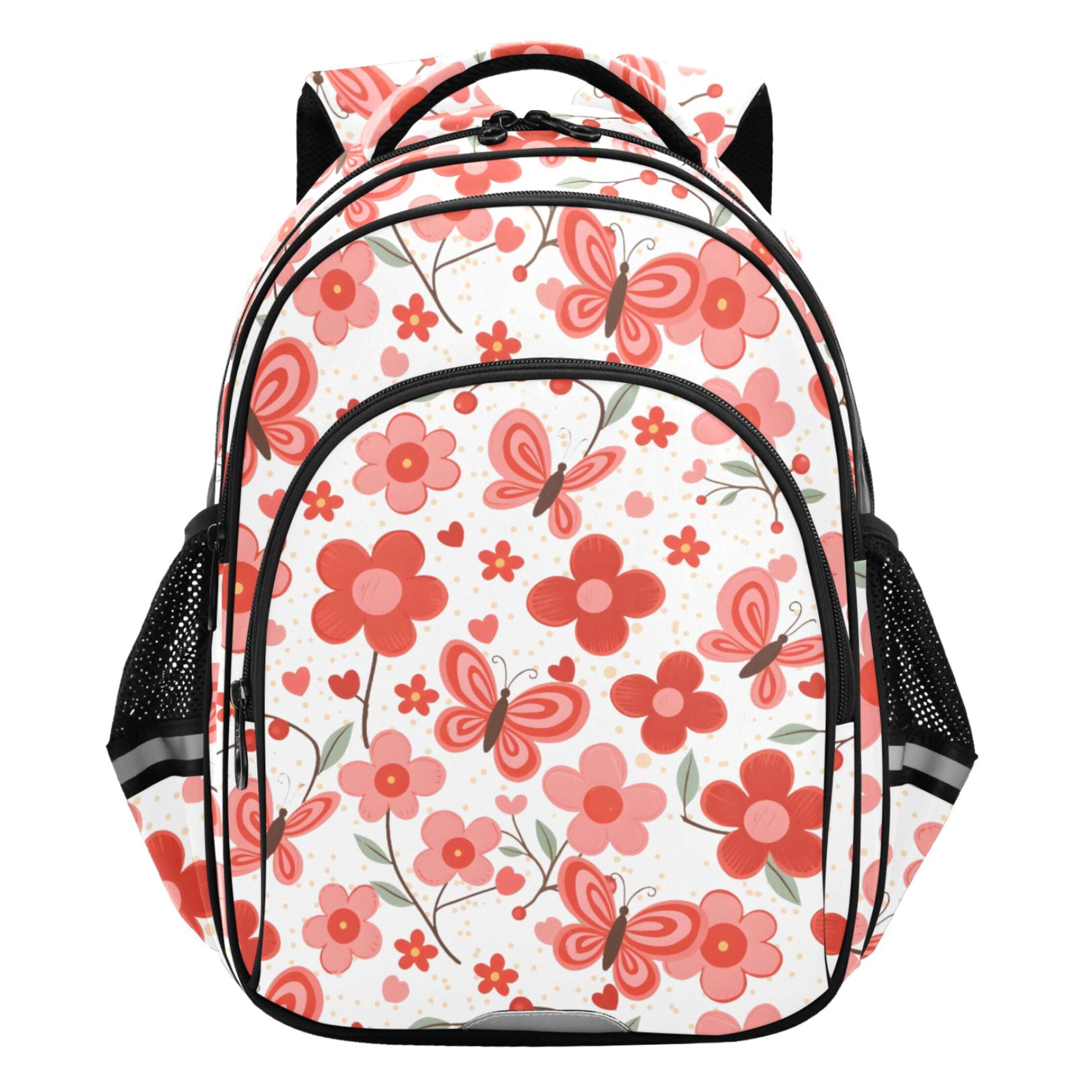 ALAZA Floral and Butterflies School Backpack Elementary Bag Student ...