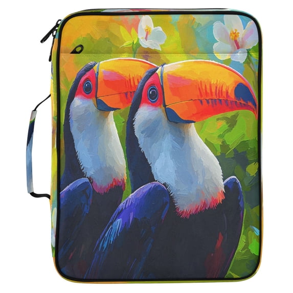 ALAZA Flower Bird Oil Pattern Expanding Accordion File Folder 3 Ring ...