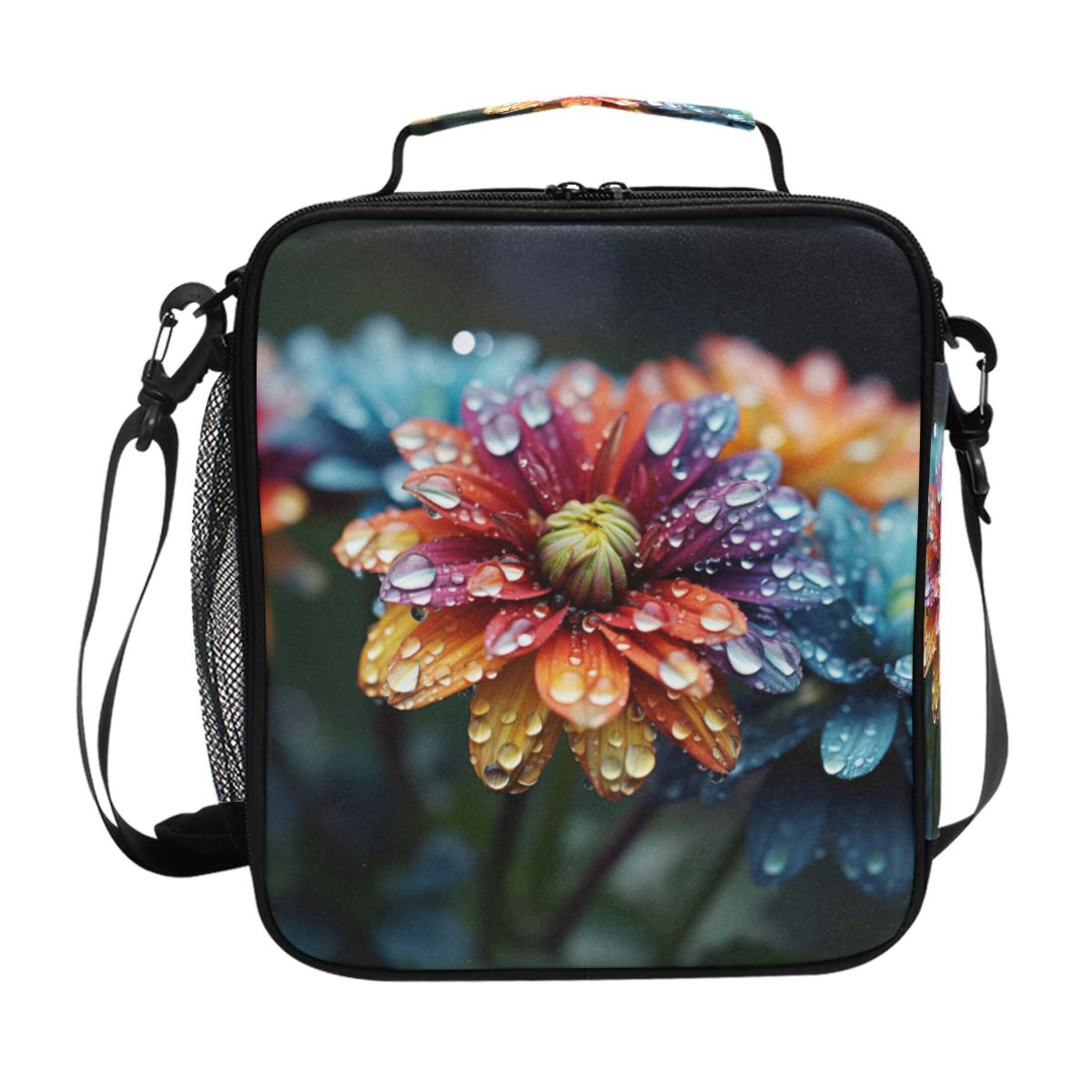 ALAZA Flower Lunch Box Insulated Lunch Bag Reusable Thermal Cooler Tote ...