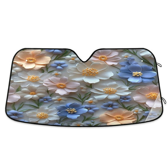 ALAZA Flower Patern Windshield Sun Shade Car Foldable Visor Block UV ...