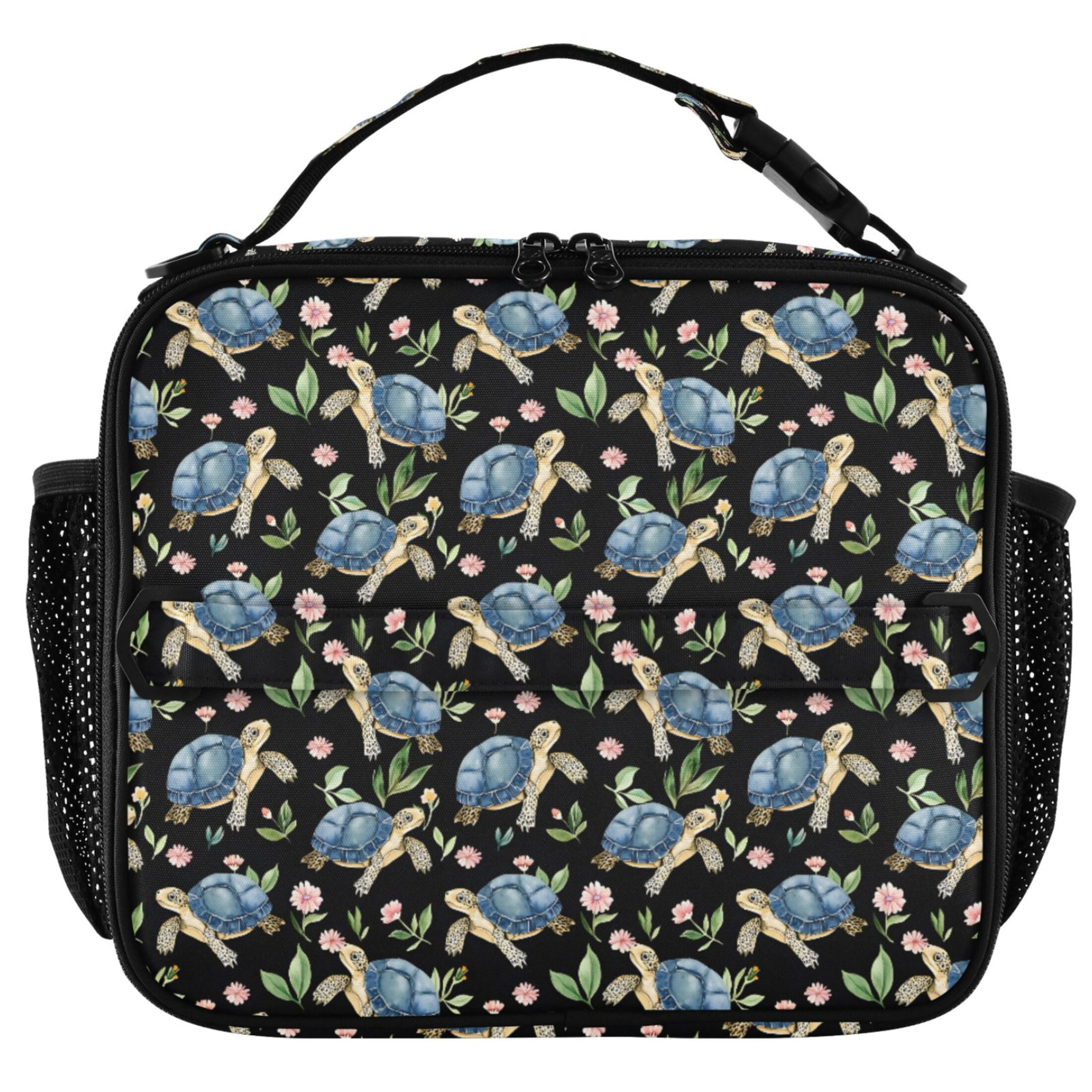 ALAZA Flower Turtles-b1 Insulated Lunch Box Lunch Bag Cooler Tote with ...