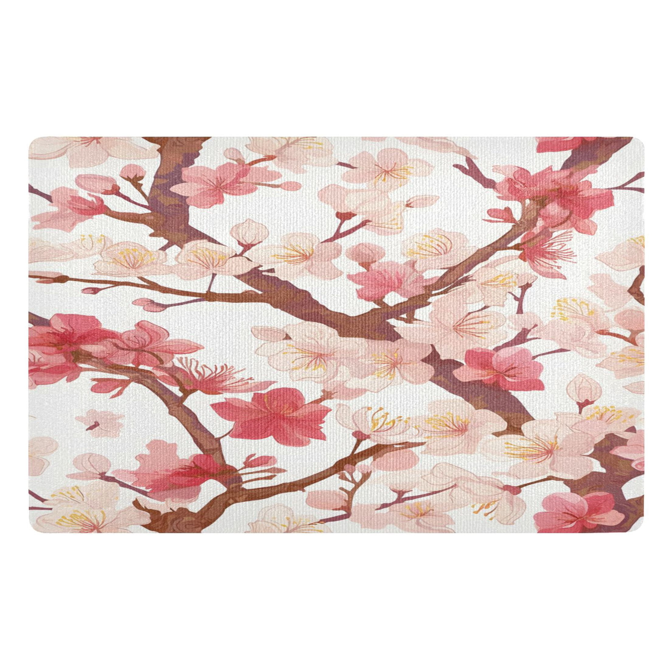 ALAZA Flower on Tree Door Mat Outdoor Indoor Entrance Low Profile Floor ...