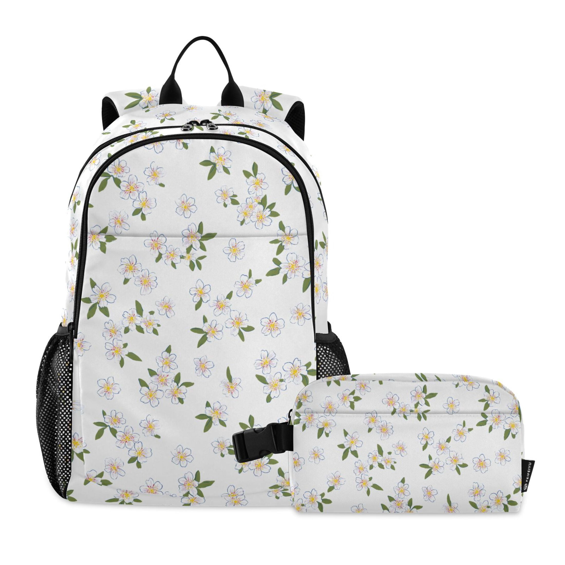ALAZA Flower-p1 School Backpack Lunch Box Set Student Bookbag - Walmart.com