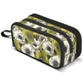 ALAZA Flowers Green Pencil Case Bag Large 3 Compartment Pen Pouch ...