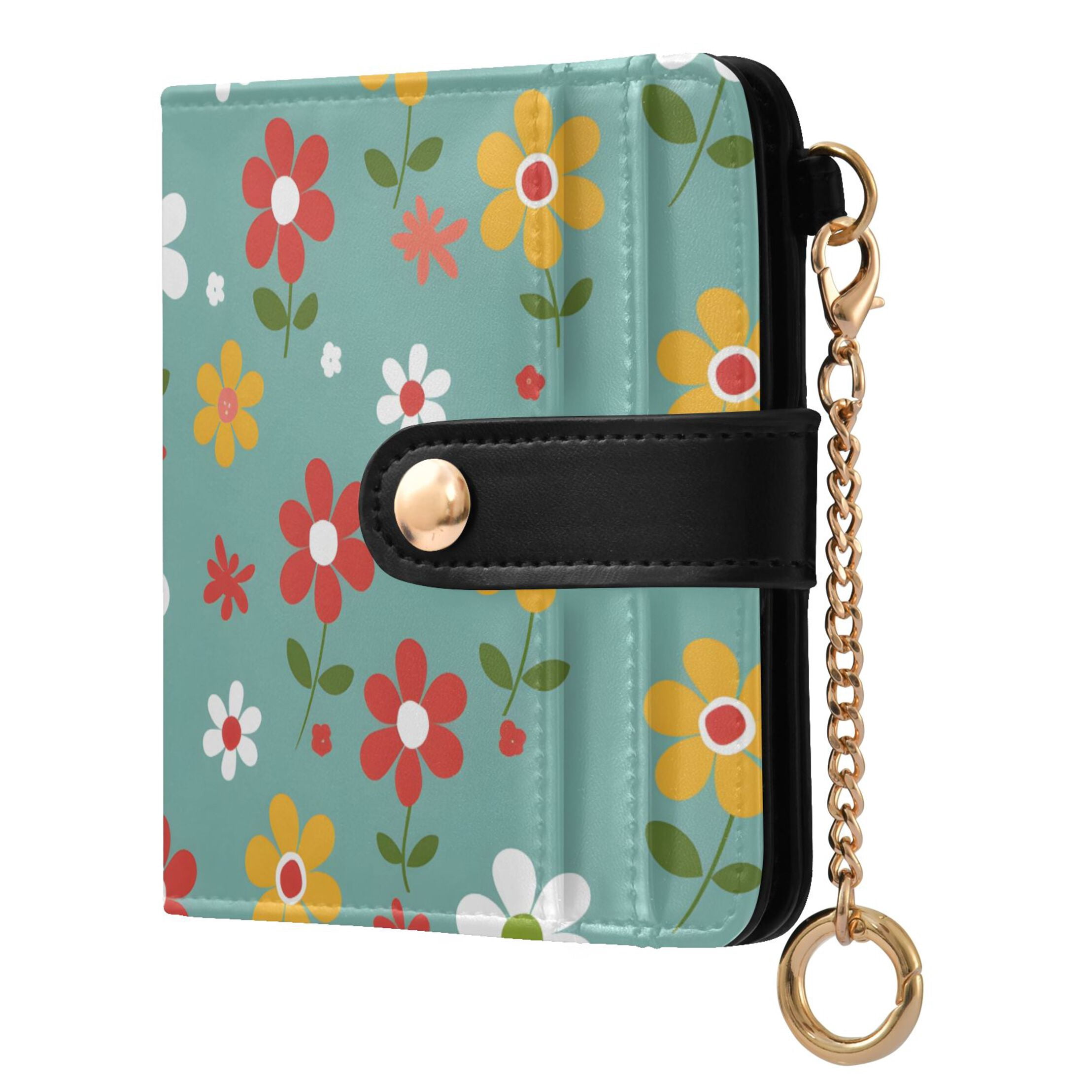 ALAZA Flowers Hand Draw Pattern RFID Blocking Bifold Wallet Women ...