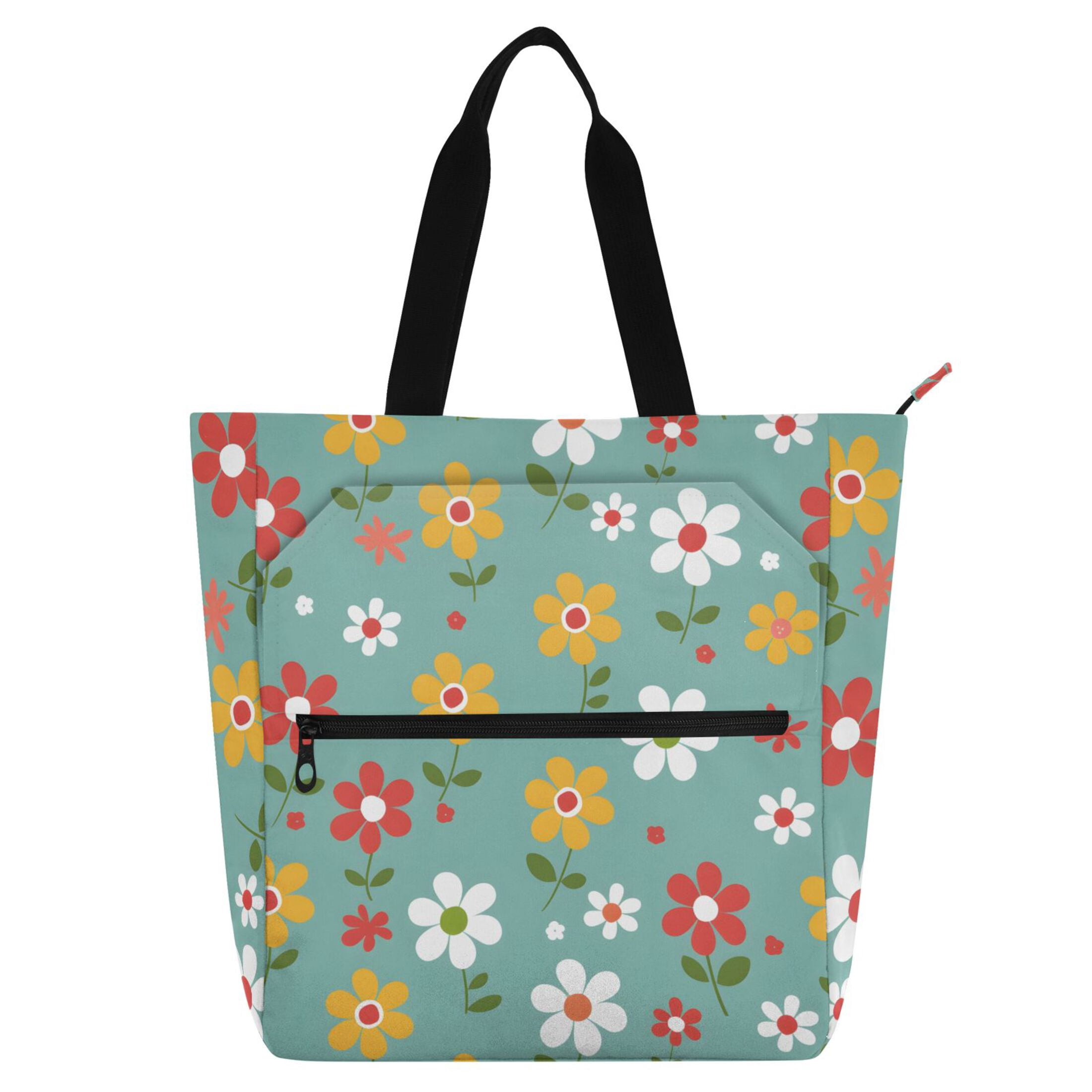 ALAZA Flowers Hand Draw School Book Bag Kids Tote Bags Handbag ...