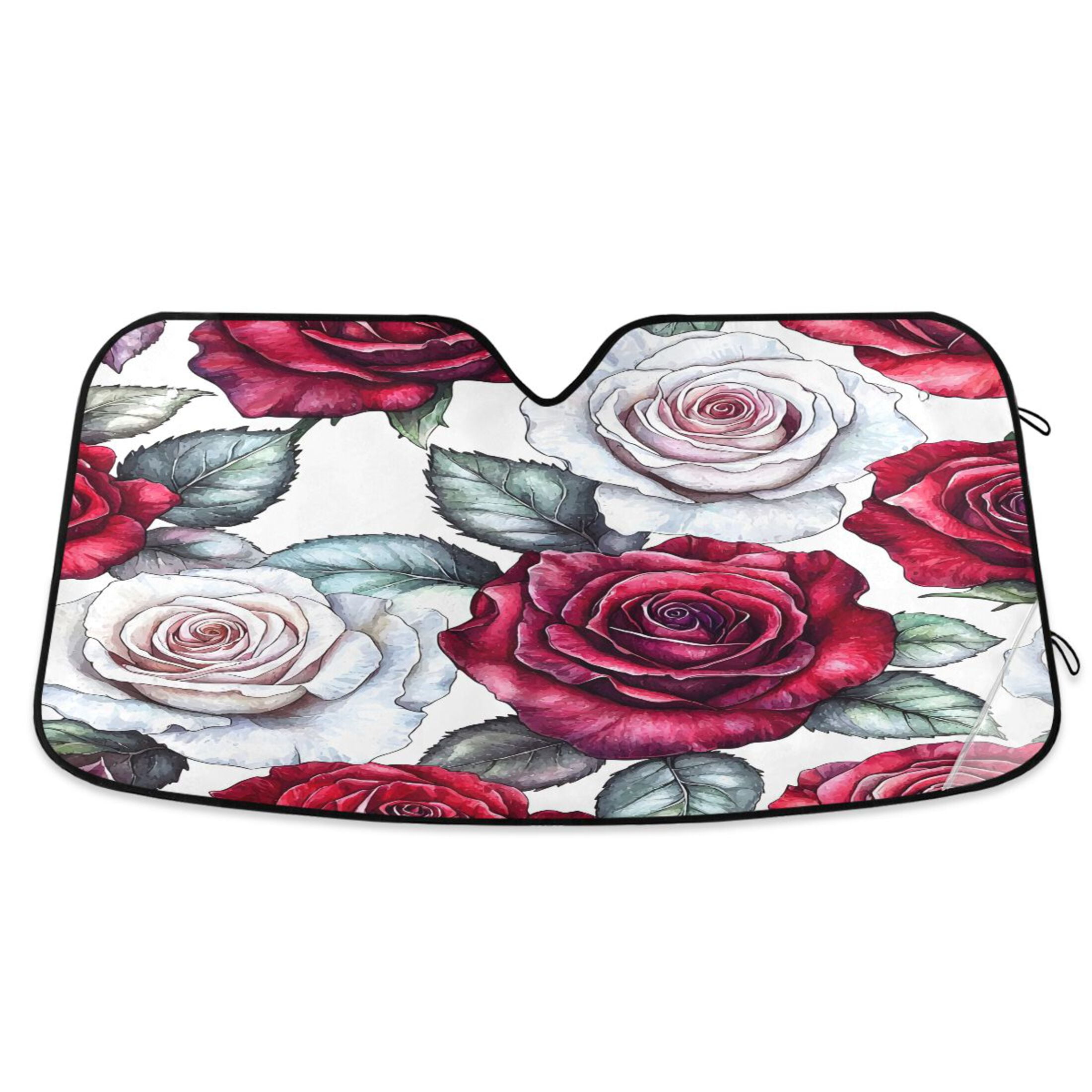 ALAZA Flowers Roses Windshield Sun Shade Car Foldable Sun Visor Block ...