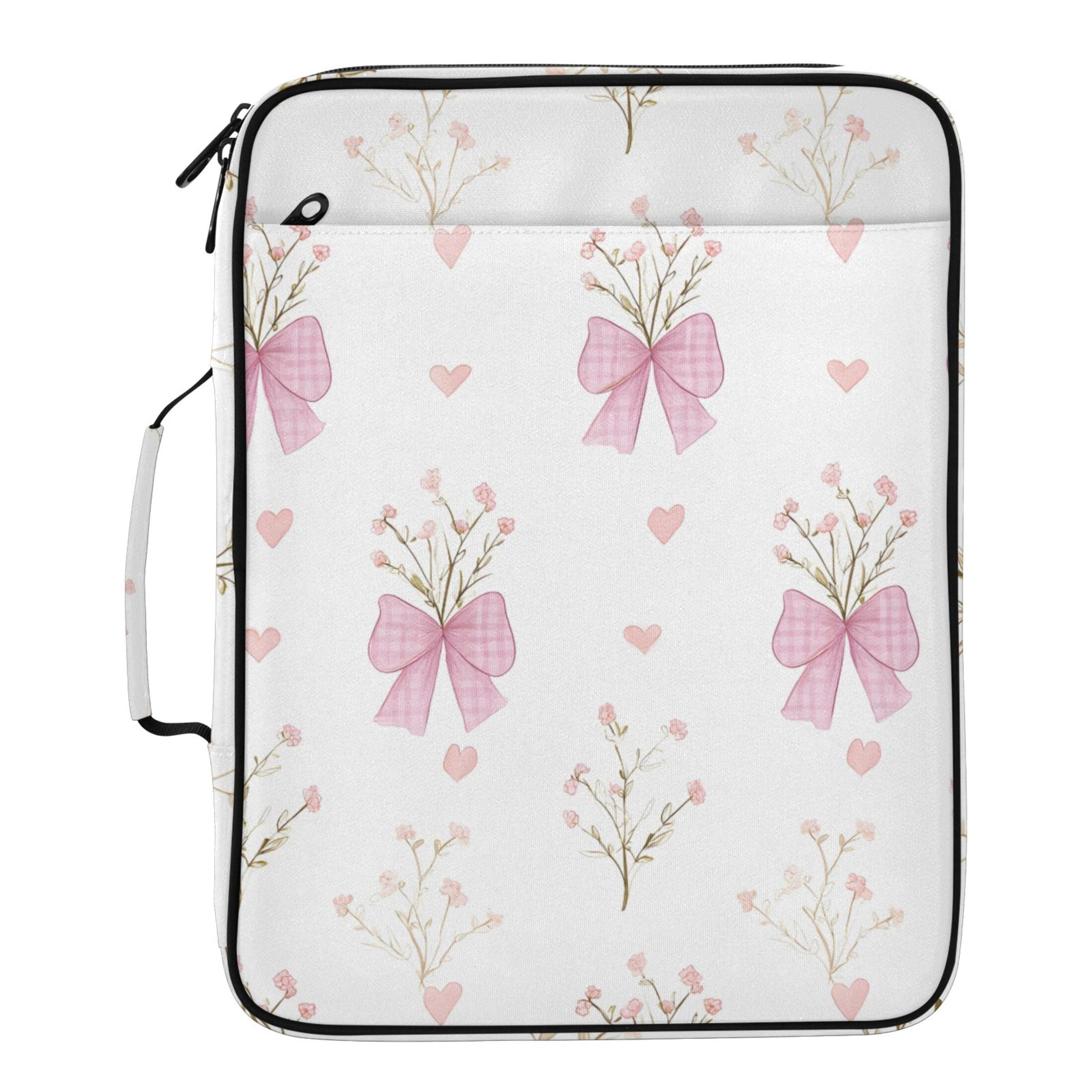 ALAZA Flowers on Bows Pattern Expanding Accordion File Folder 3 Ring ...