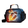 ALAZA Football Fire Ice Lunch Box Insulated Cooler Bag Reusable Tote ...