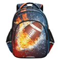 ALAZA Football Fire Ice School Backpack Elementary Bag Student Bookbag ...