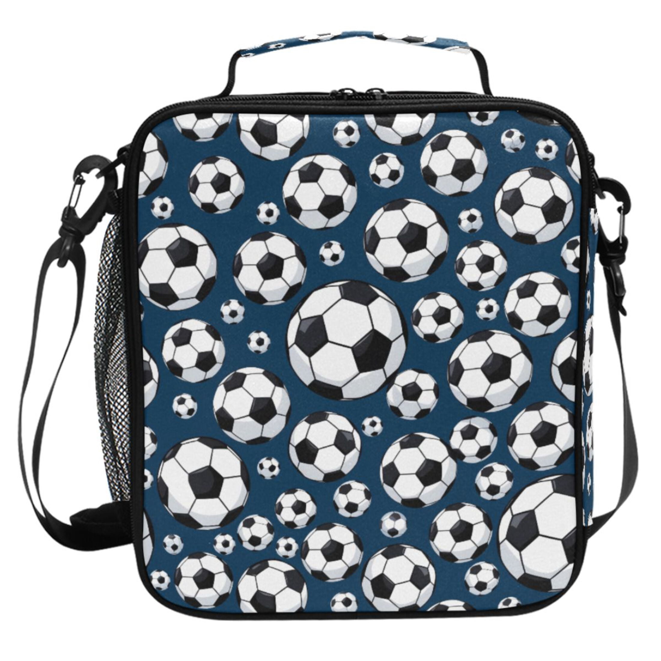 ALAZA Football Pattern Lunch Box Insulated Cooler Lunch Bag with ...