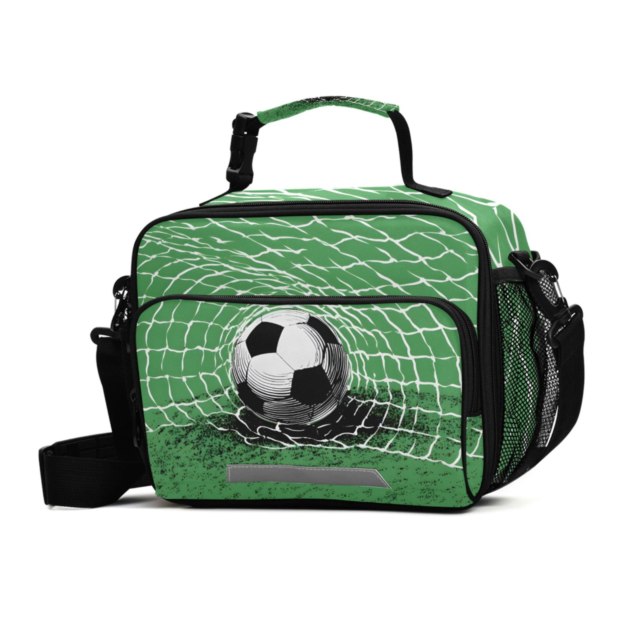 ALAZA Football Soccer Ball Lunch Box Insulated Cooler Bag Reusable Tote ...