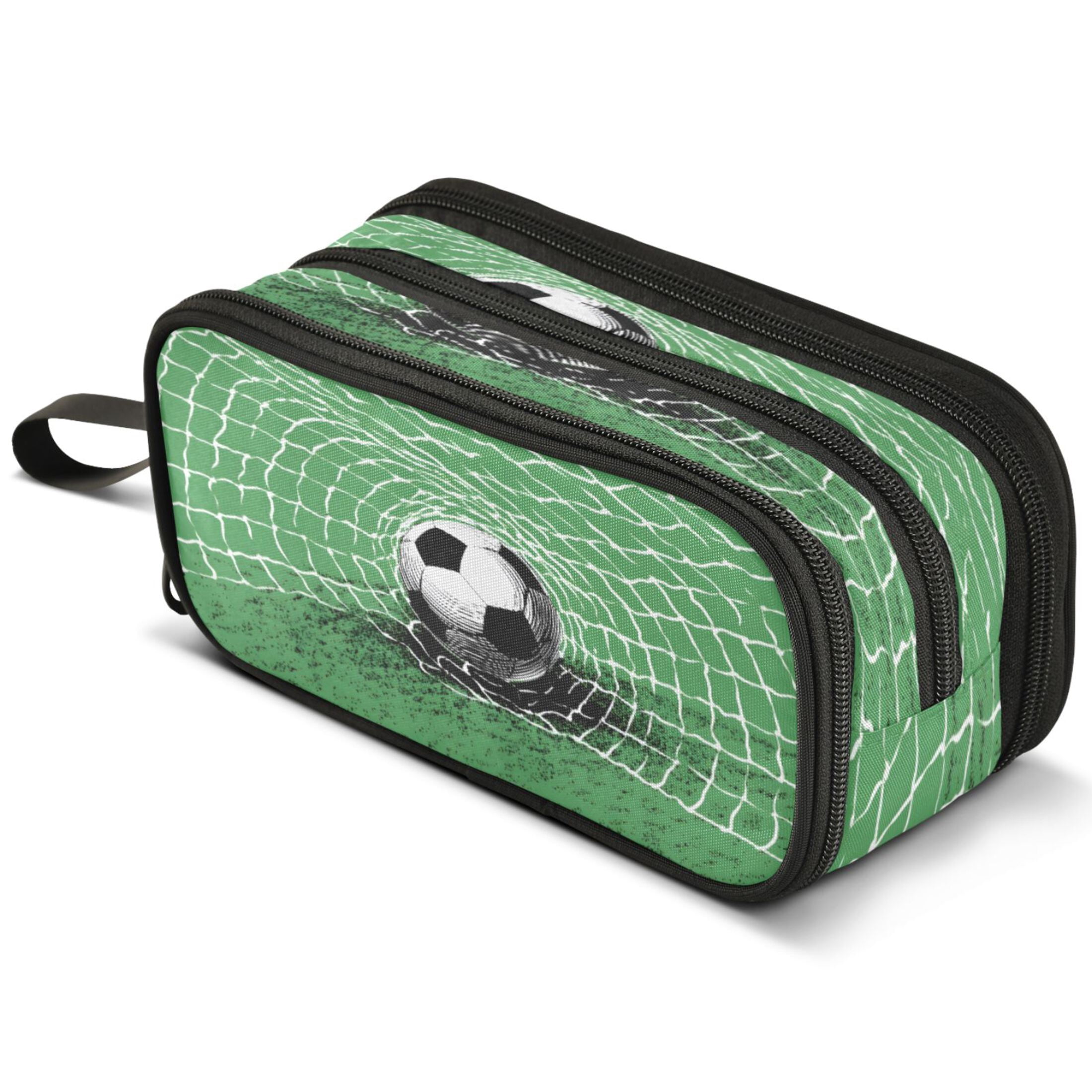 ALAZA Football Soccer Ball Pencil Case Bag Large 3 Compartment Pen ...