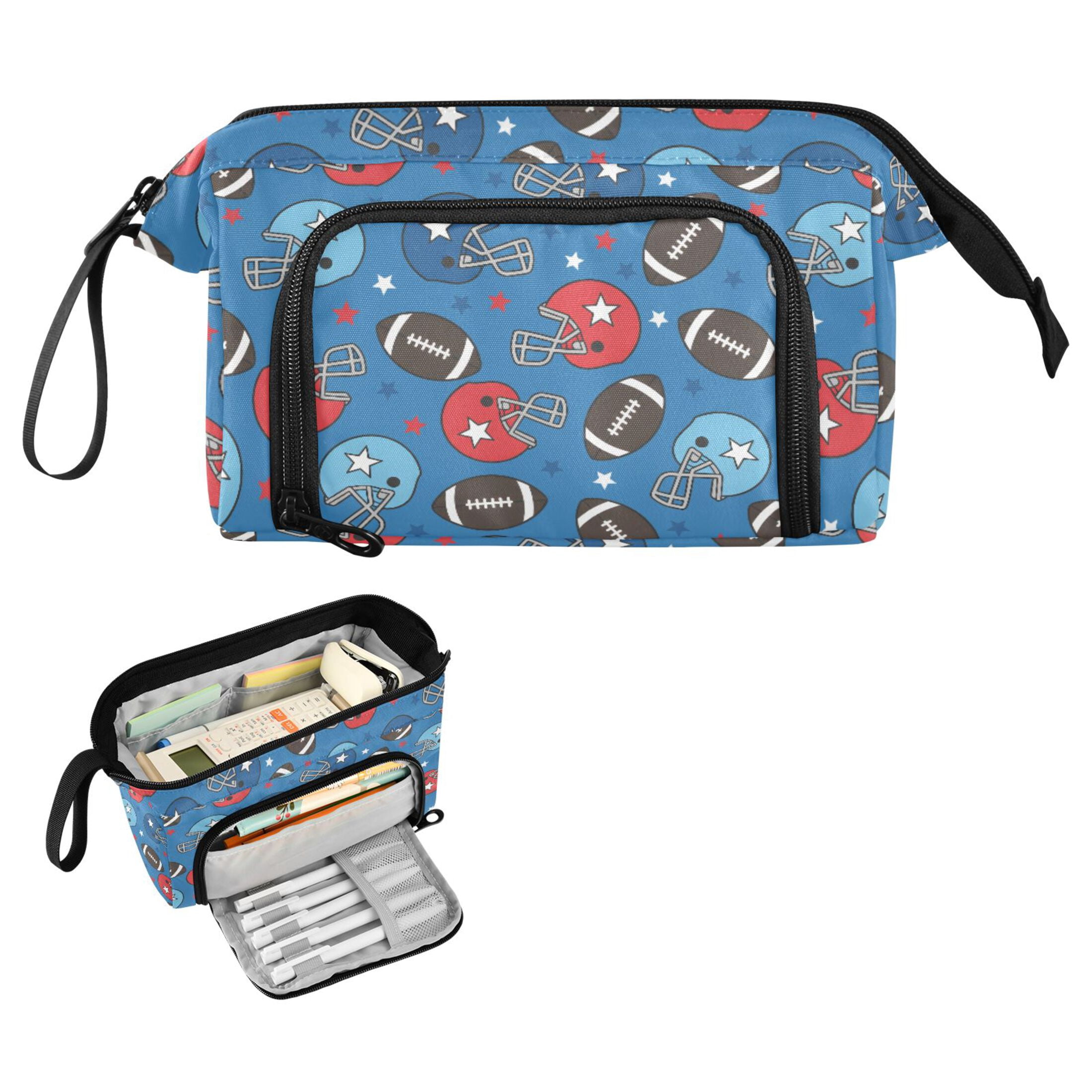 ALAZA Football Star Helmet Pencil Pouch Big Capacity Pencil Case Zipper ...