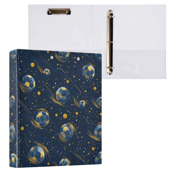 ALAZA Football Starry Hardcover 3 Ring Binder 1.5" D-Rings with ...