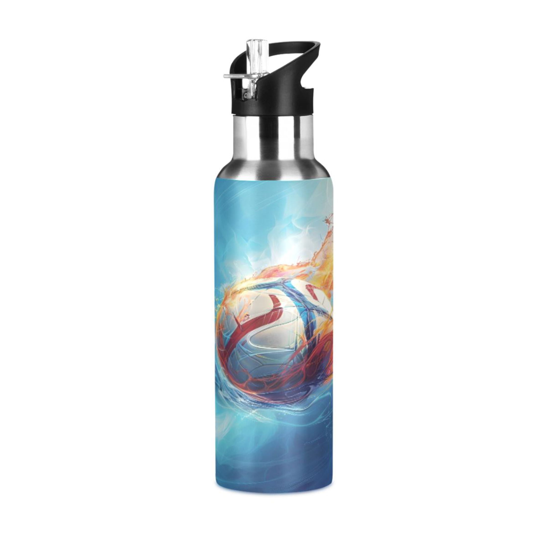 ALAZA Football with Fire Water Bottle Insulated Flask Stainless Steel ...