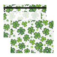ALAZA Four-leaf Clover Pattern Pencil Pouch 3 Ring Binder with Clear ...