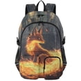 ALAZA Fox Fire Forest Print Student Backpack School Bookbag Large ...