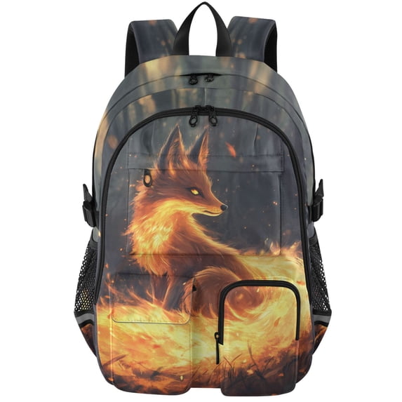 ALAZA Fox Fire Forest Print Student Backpack School Bookbag Large ...