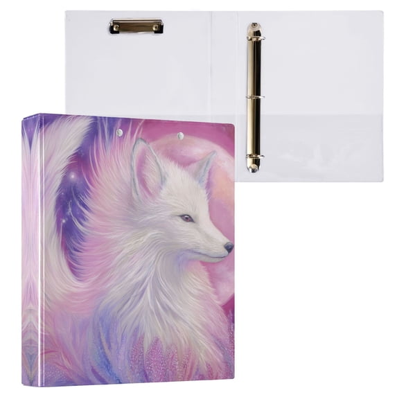 ALAZA Fox at Moon Hardcover 3 Ring Binder 1.5" D-Rings with Interior ...