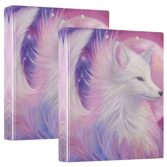 ALAZA Fox at Moon Hardcover 3 Ring Binder 1.5" D-Rings with Interior ...
