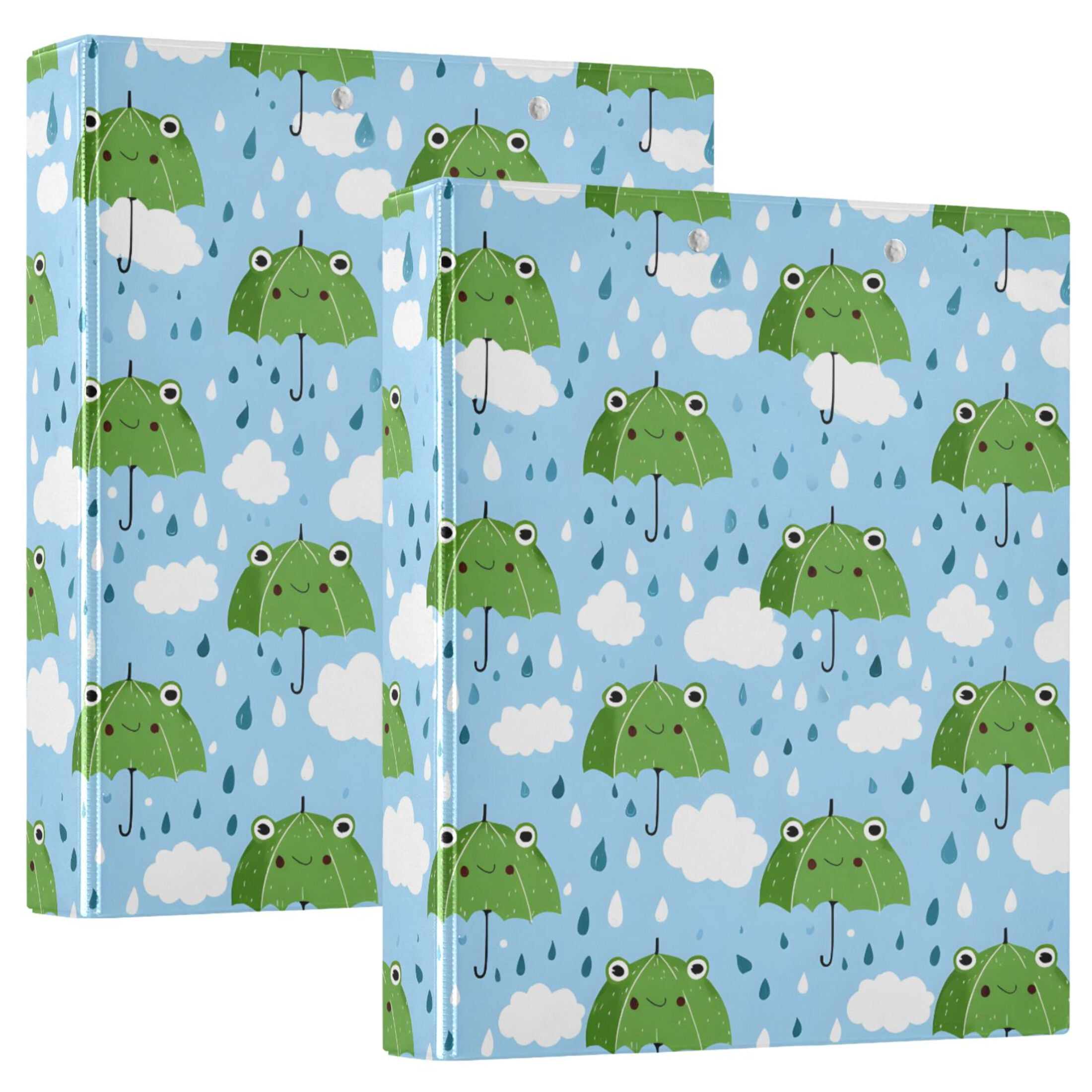 ALAZA Frog Cartoon Umbrellas Hardcover 3 Ring Binder 1.5" D-Rings with ...
